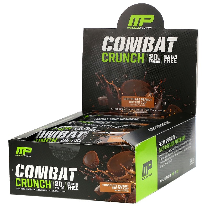 MusclePharm, Combat Protein Bar (63г), протеиновые батончики США купить ...