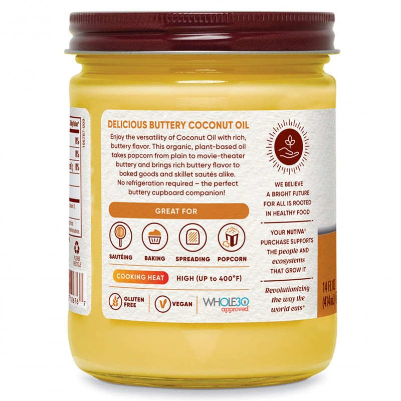 Nutiva, Organic Coconut Oil (414 мл), органическое кокосовое масло ...